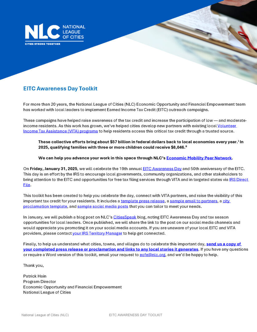 EITC Awareness Day Toolkit - National League of Cities