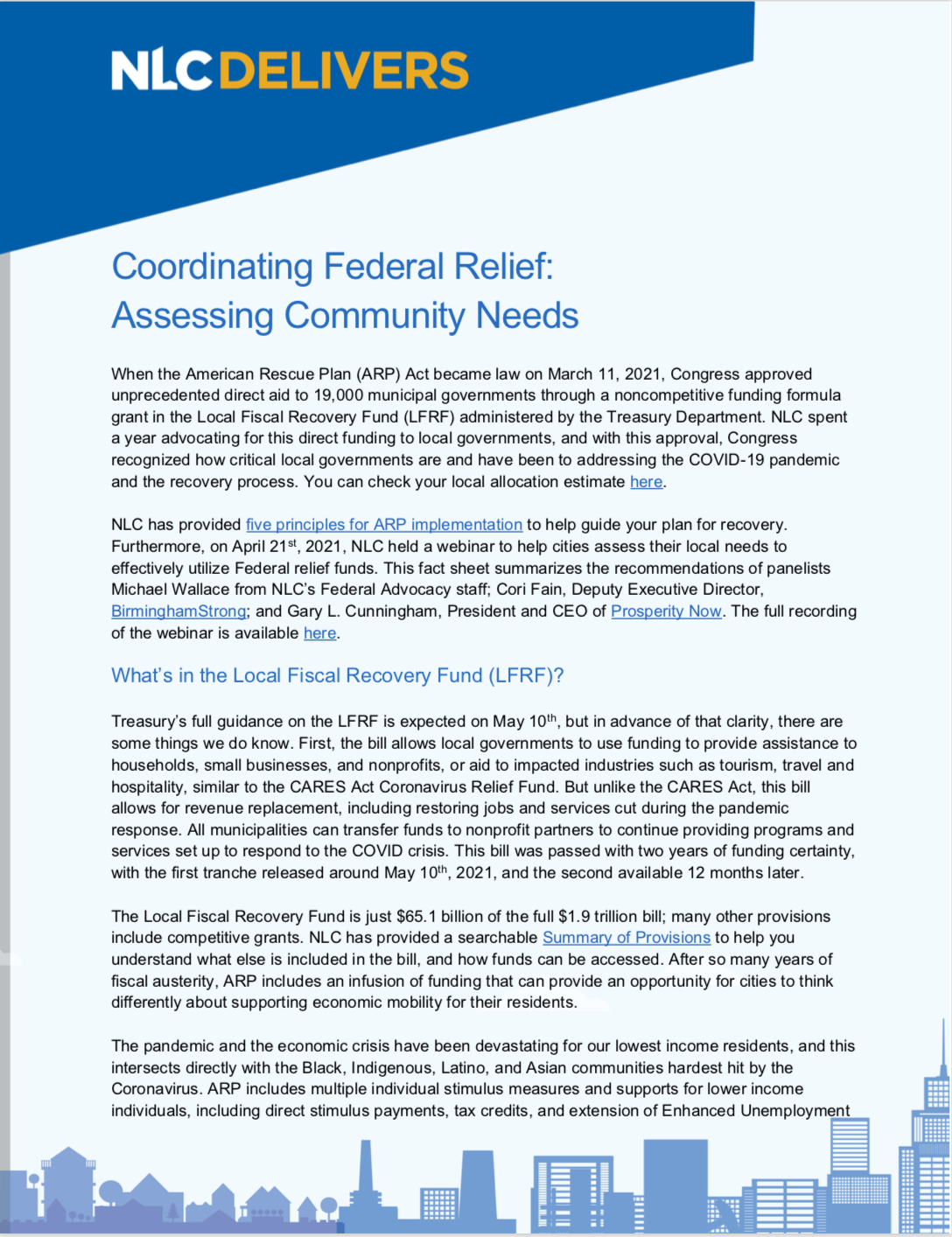 From the Event: Coordinating Federal Relief: Assessing Community Needs ...