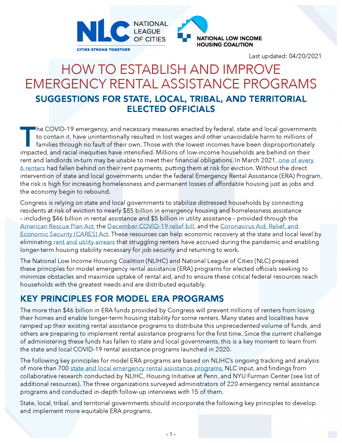 How to Establish and Improve Emergency Rental Assistance Programs ...