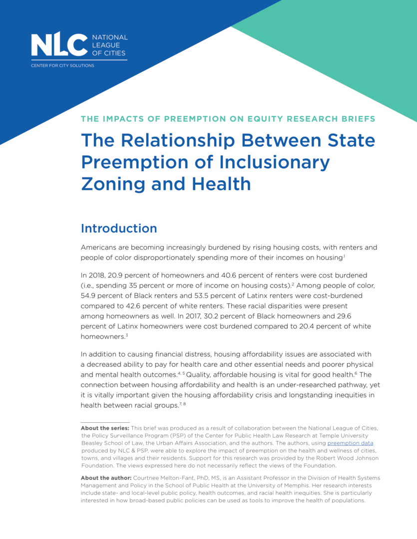 The Relationship Between State Preemption of Inclusionary Zoning and ...