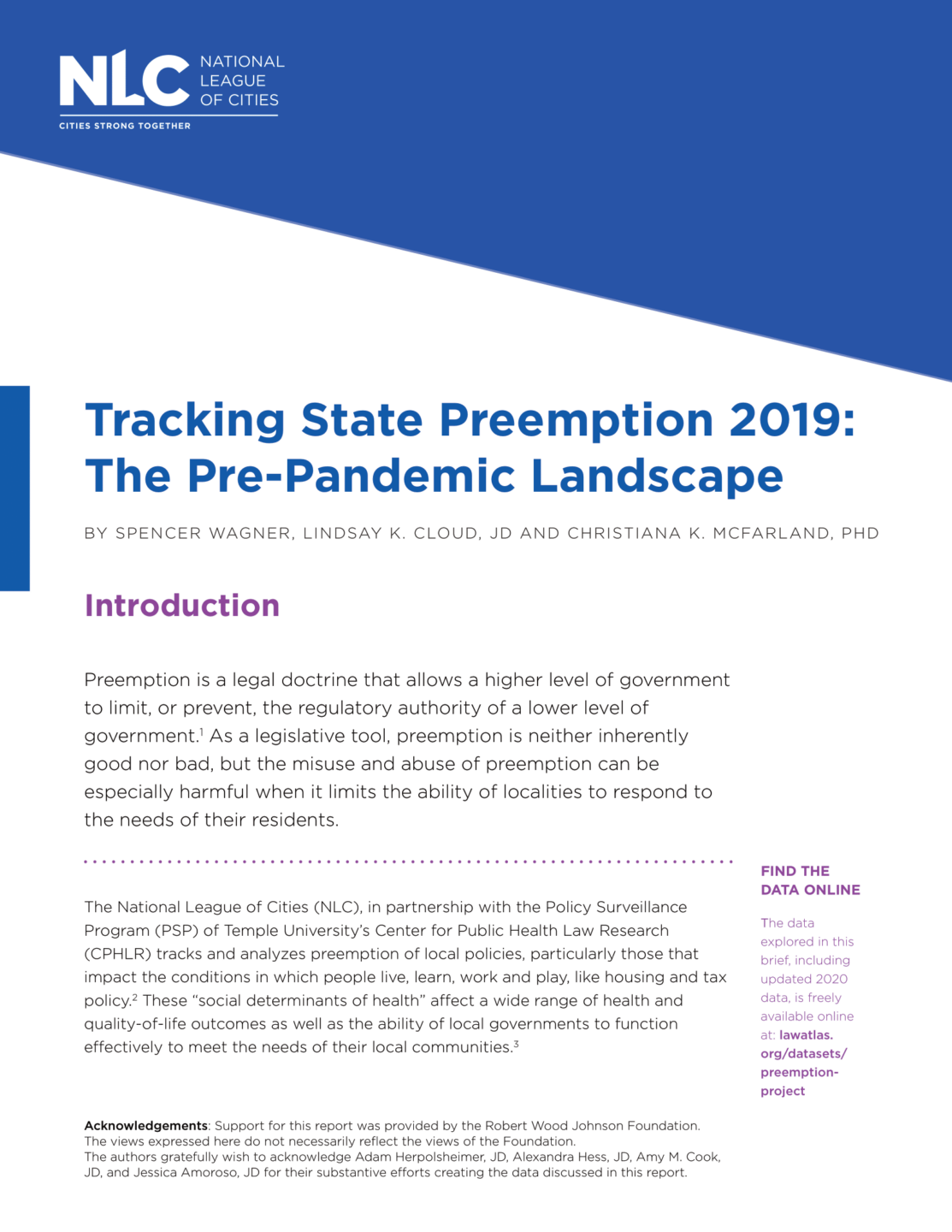 Tracking State Preemption 2019: The Pre-Pandemic Landscape - National ...