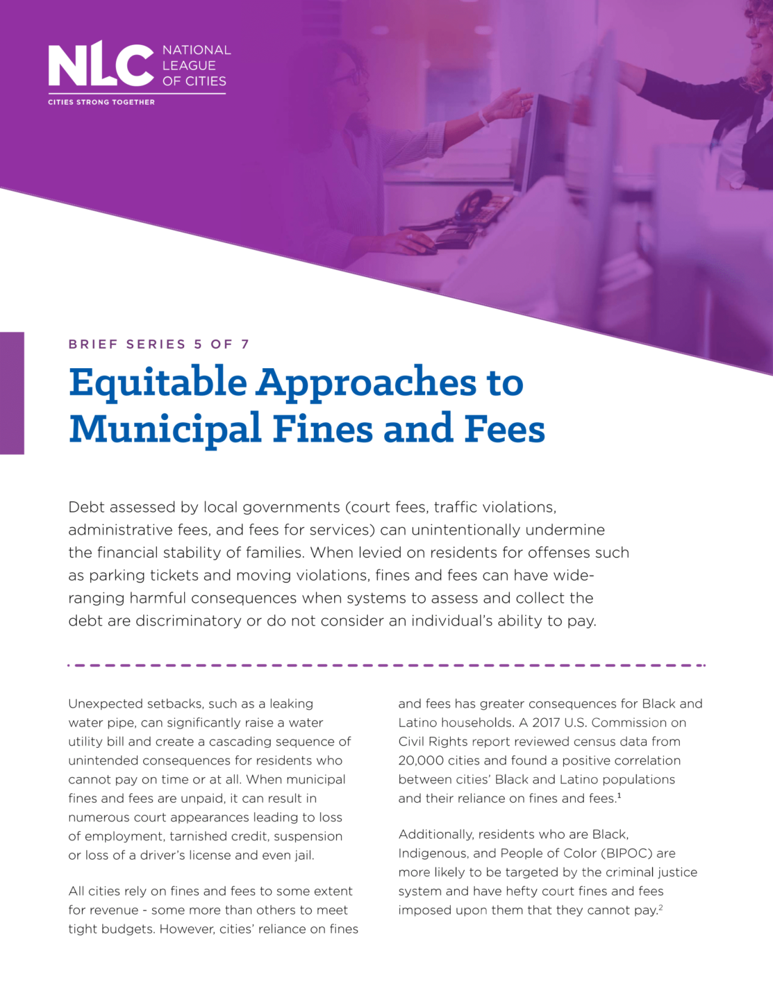 Equitable Approaches to Municipal Fines and Fees, Part of a Brief ...