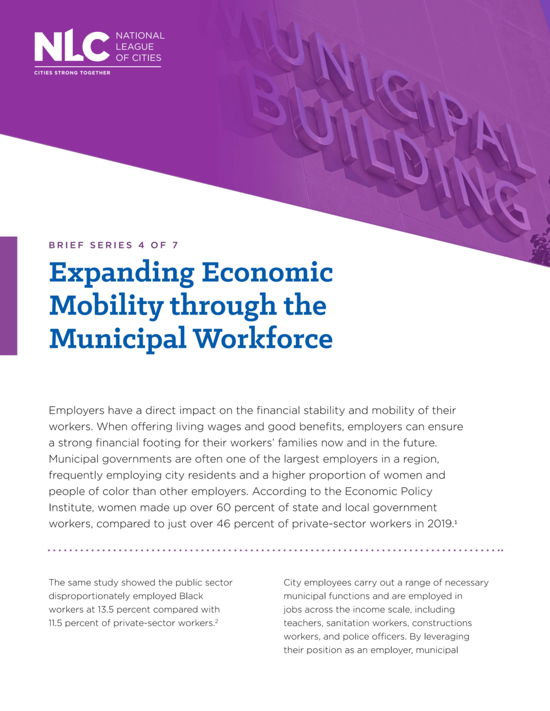 Expanding Economic Mobility through the Municipal Workforce, Part of a ...