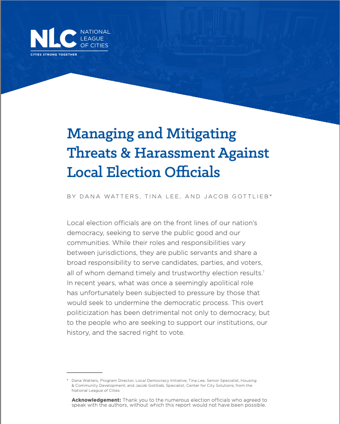 Managing Threats Against Election Officials - National League of Cities