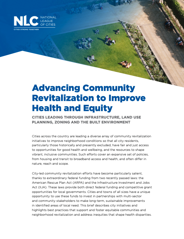 Advancing Community Revitalization to Improve Health and Equity ...
