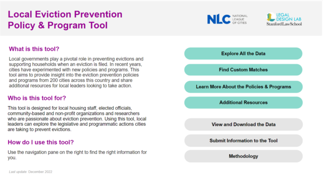 Using the Local Eviction Prevention Policy and Program Tool - National ...