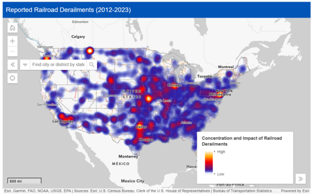 New Interactive Map Shows Train Derailments in Communities Across the ...