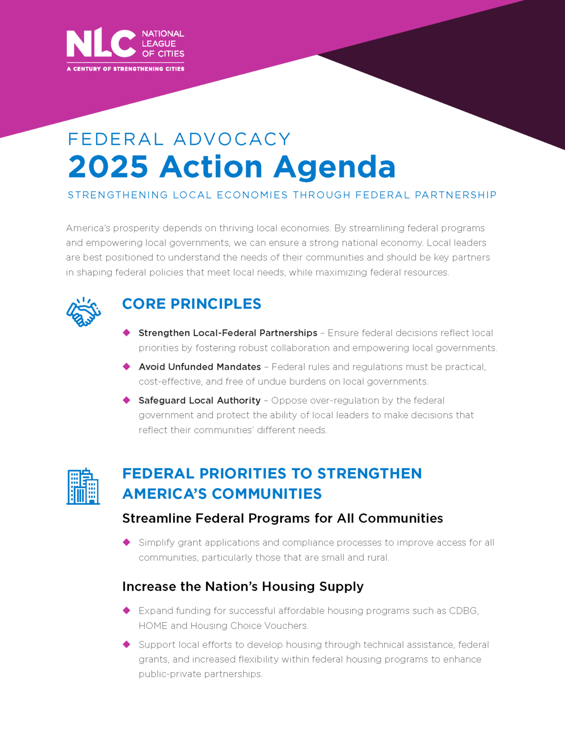2025 Federal Action Agenda - National League of Cities